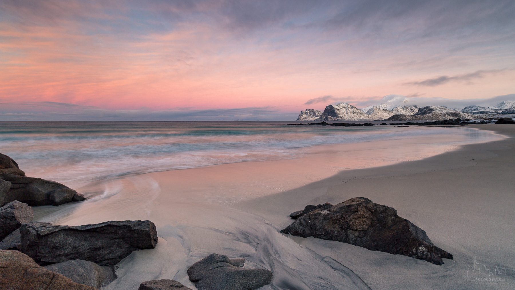 Lonely beach at Myrland, Norway