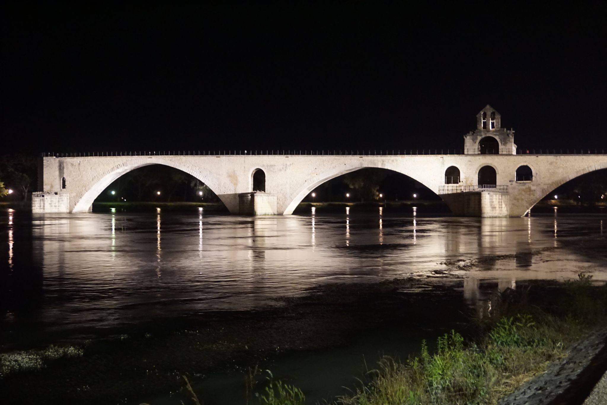 Avignon's old center by night, France