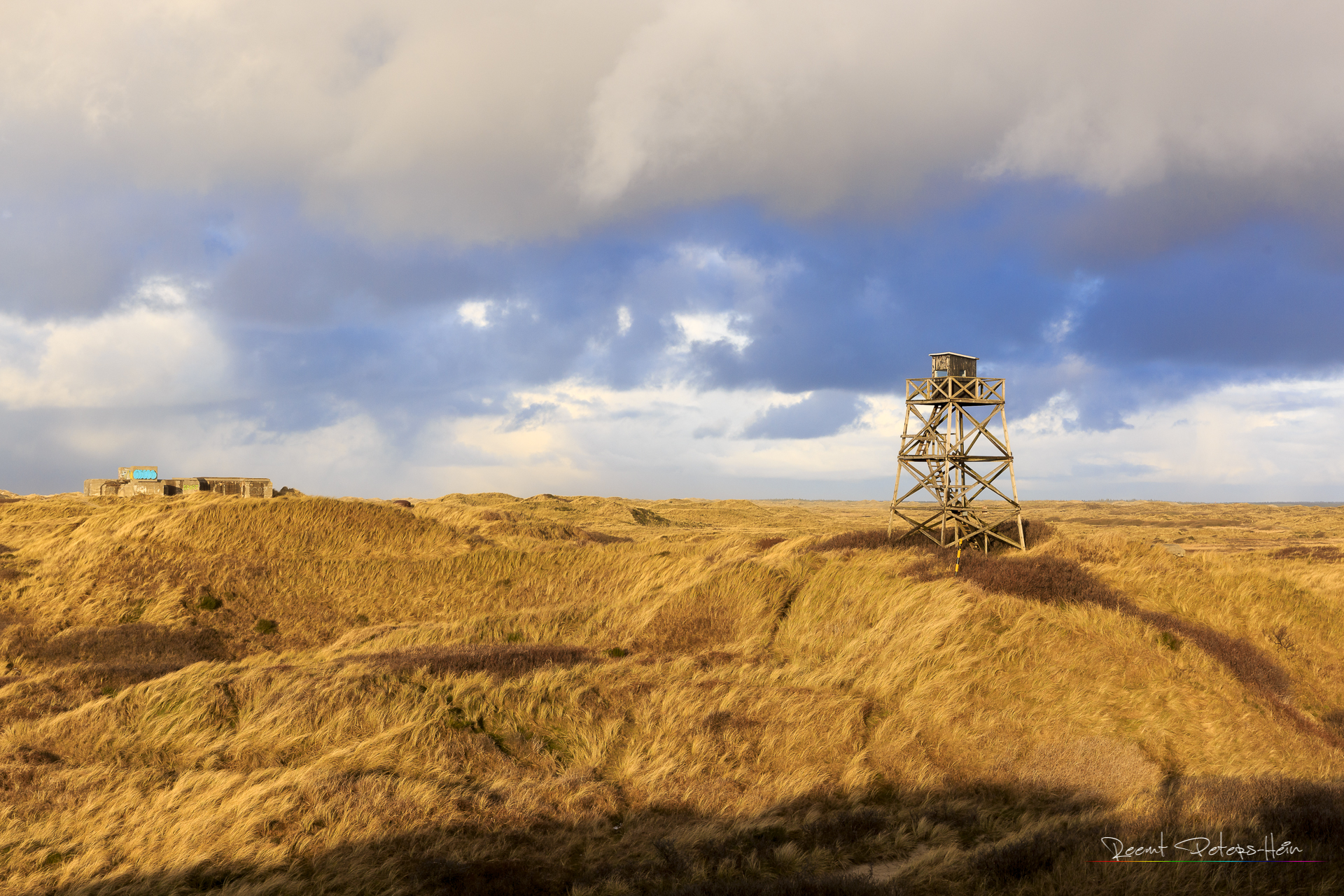 Military lookout point near Blåvands Huk, Denmark