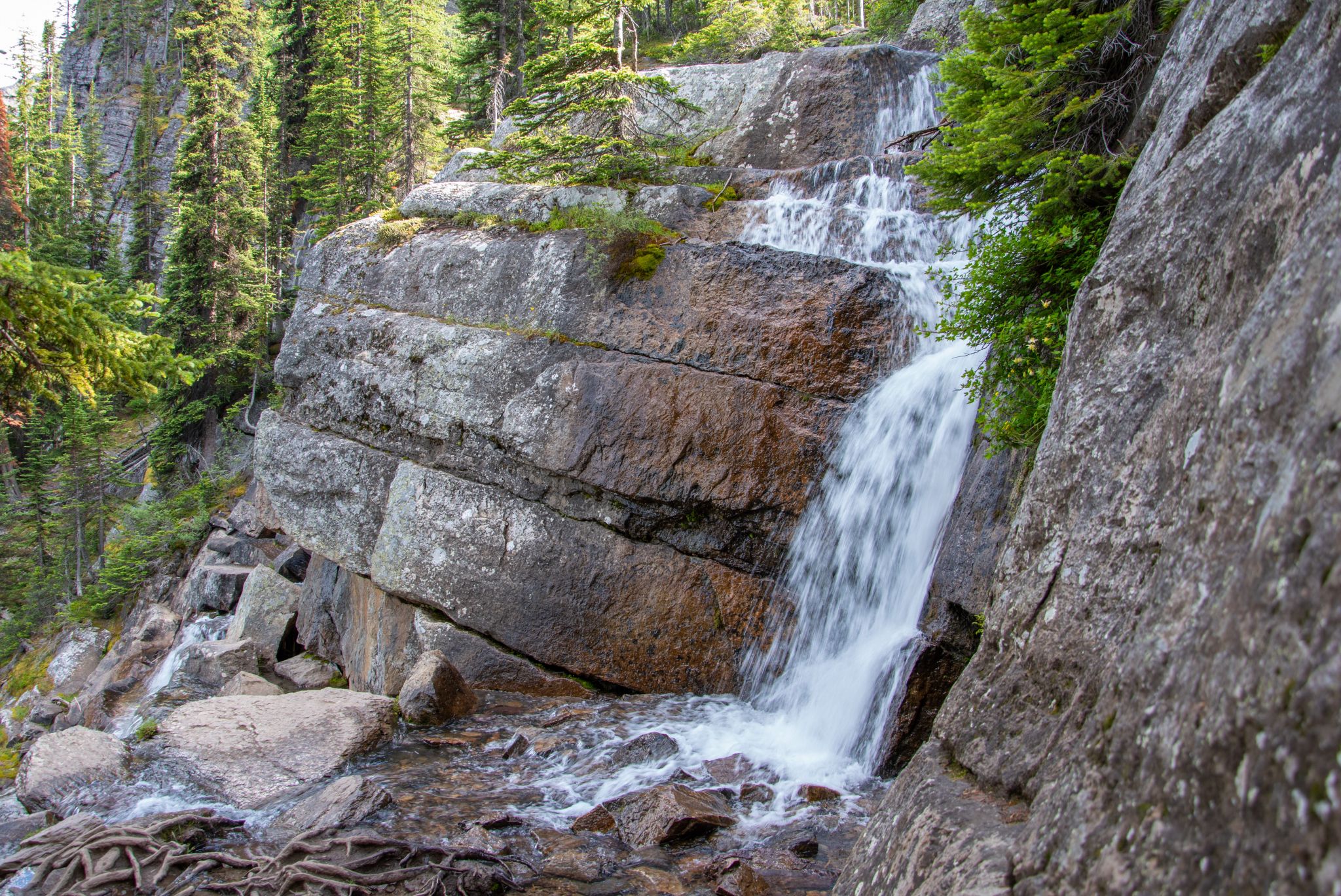 Small waterfall from Lake Agnes, Canada