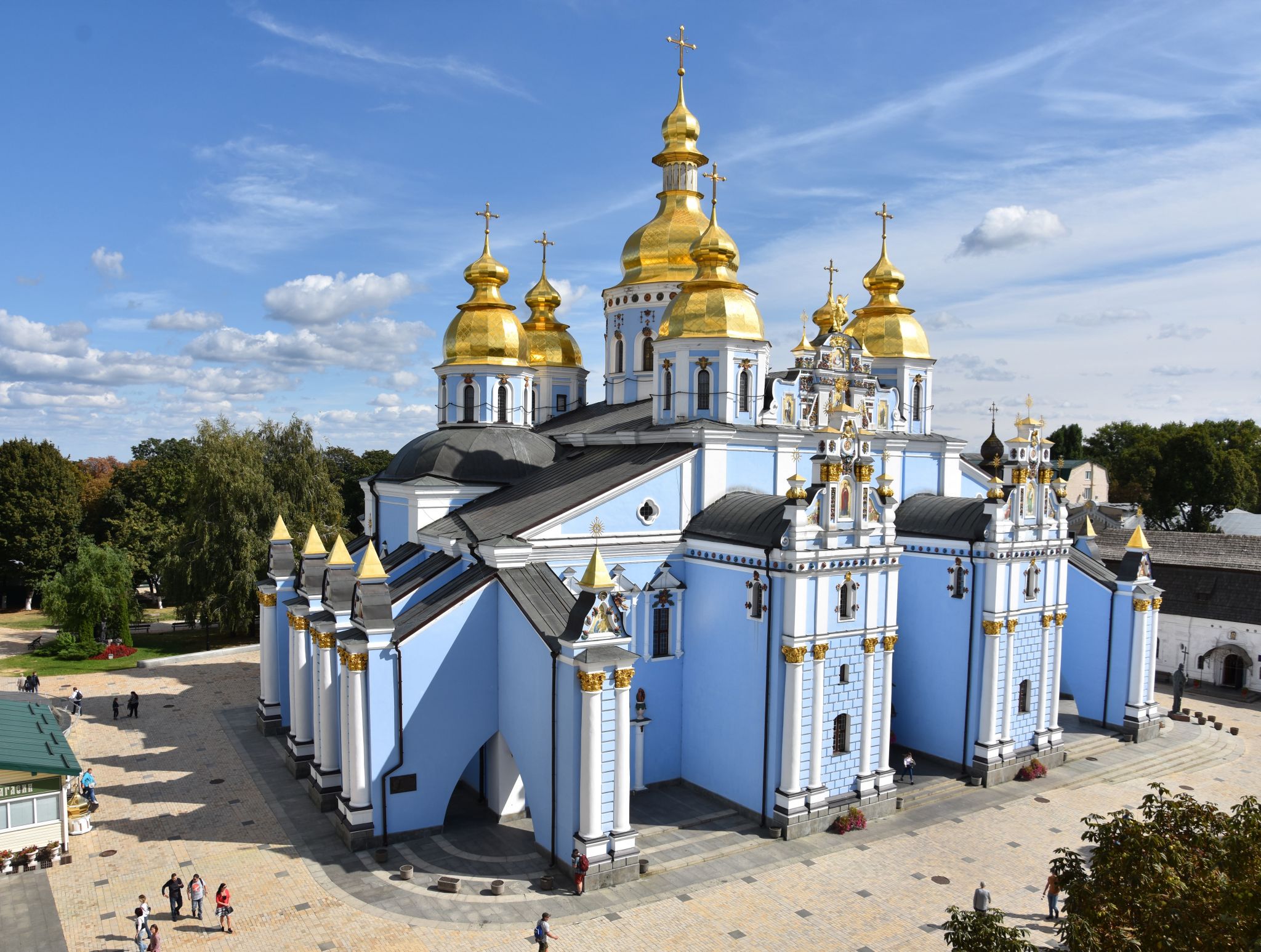 View over St. Michael's Cathedral from towerbell, Ukraine